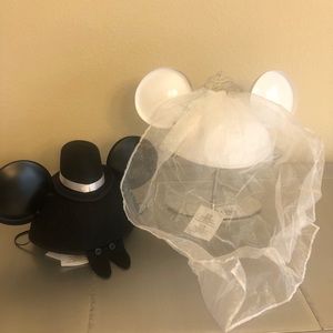 Disney | Accessories | Disney Mickey And Minnie Bride Groom Ears Hats ...
